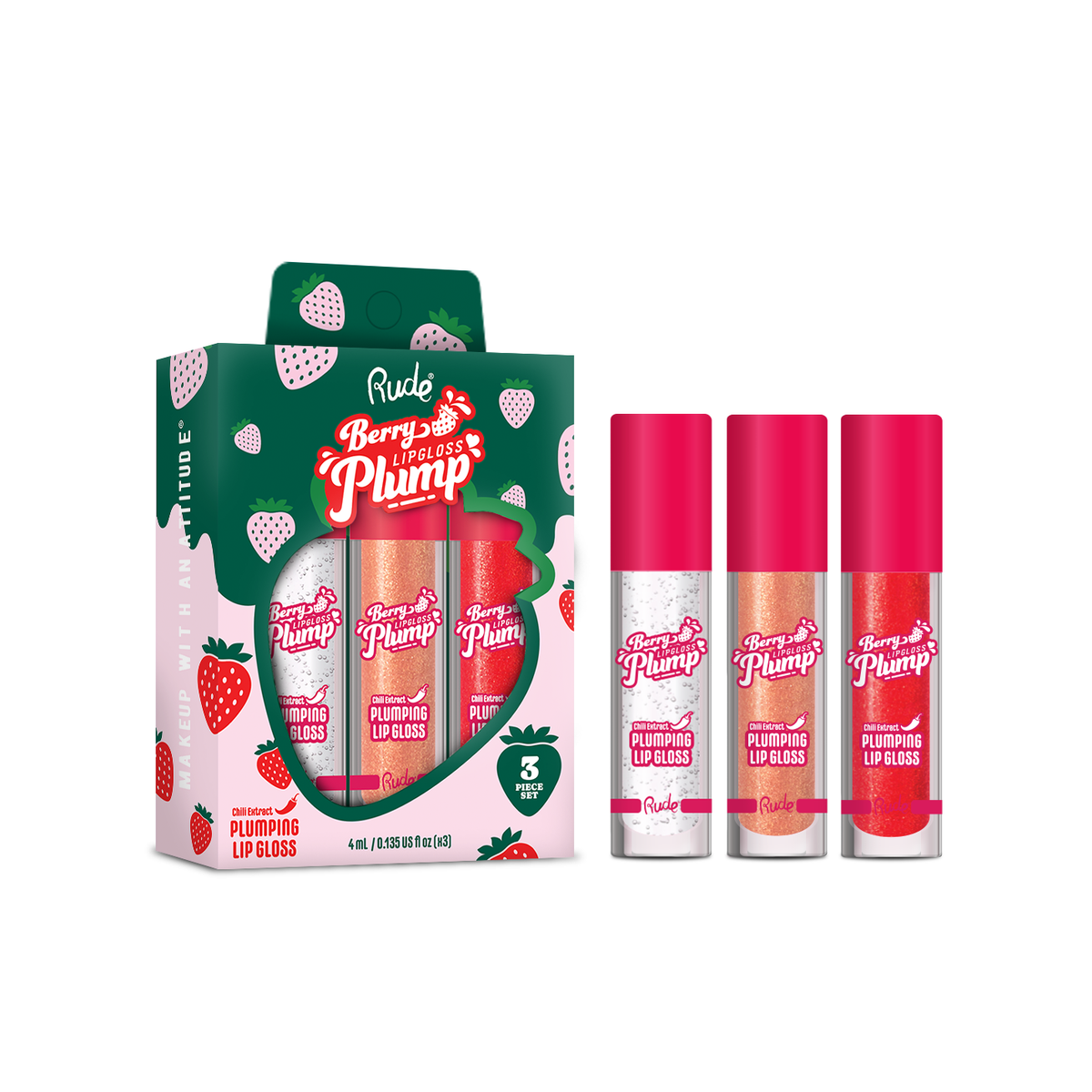 Berry Plump Plumping Lip Gloss Trio Set – Rude Cosmetics