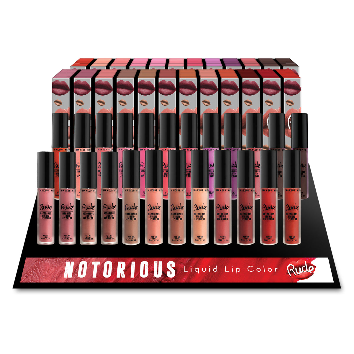 Notorious Liquid Lip Color Display Set, 144 pcs – Rude Cosmetics